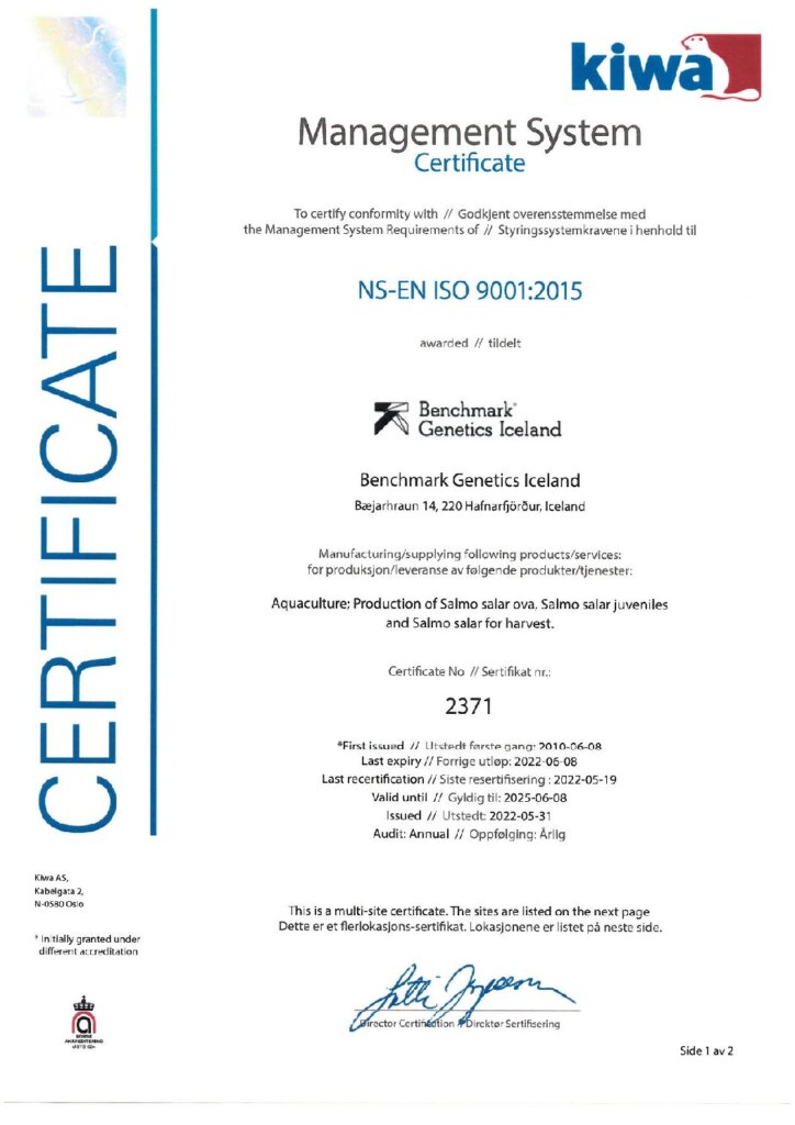 Certificates - Benchmark Genetics