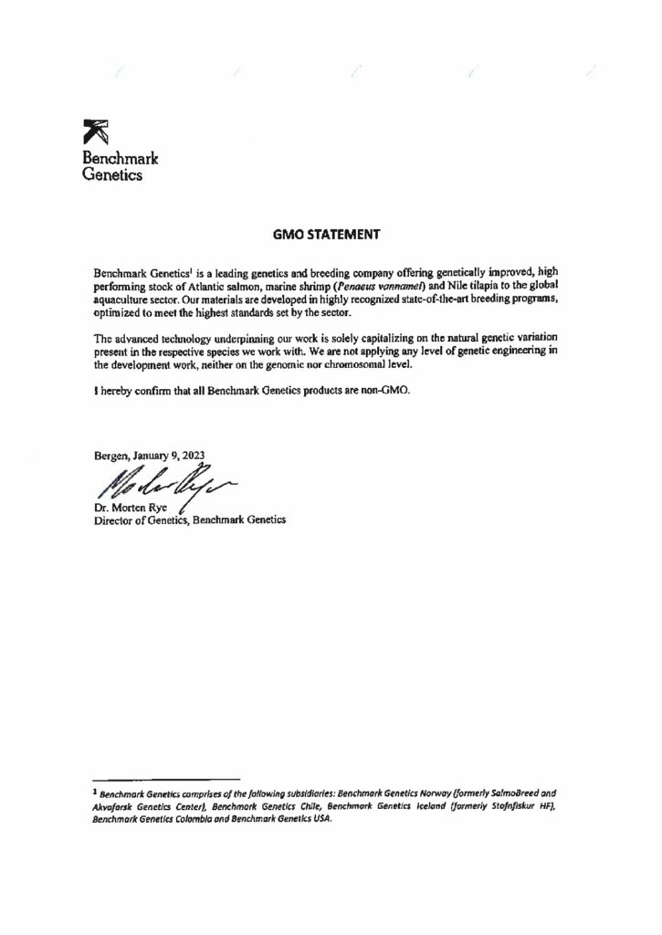 Certificates - Benchmark Genetics